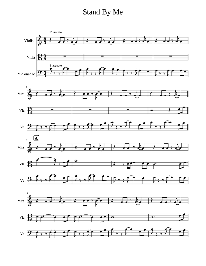 Stand by me - String Trio Sheet Music for Viola, Cello, Strings group ...