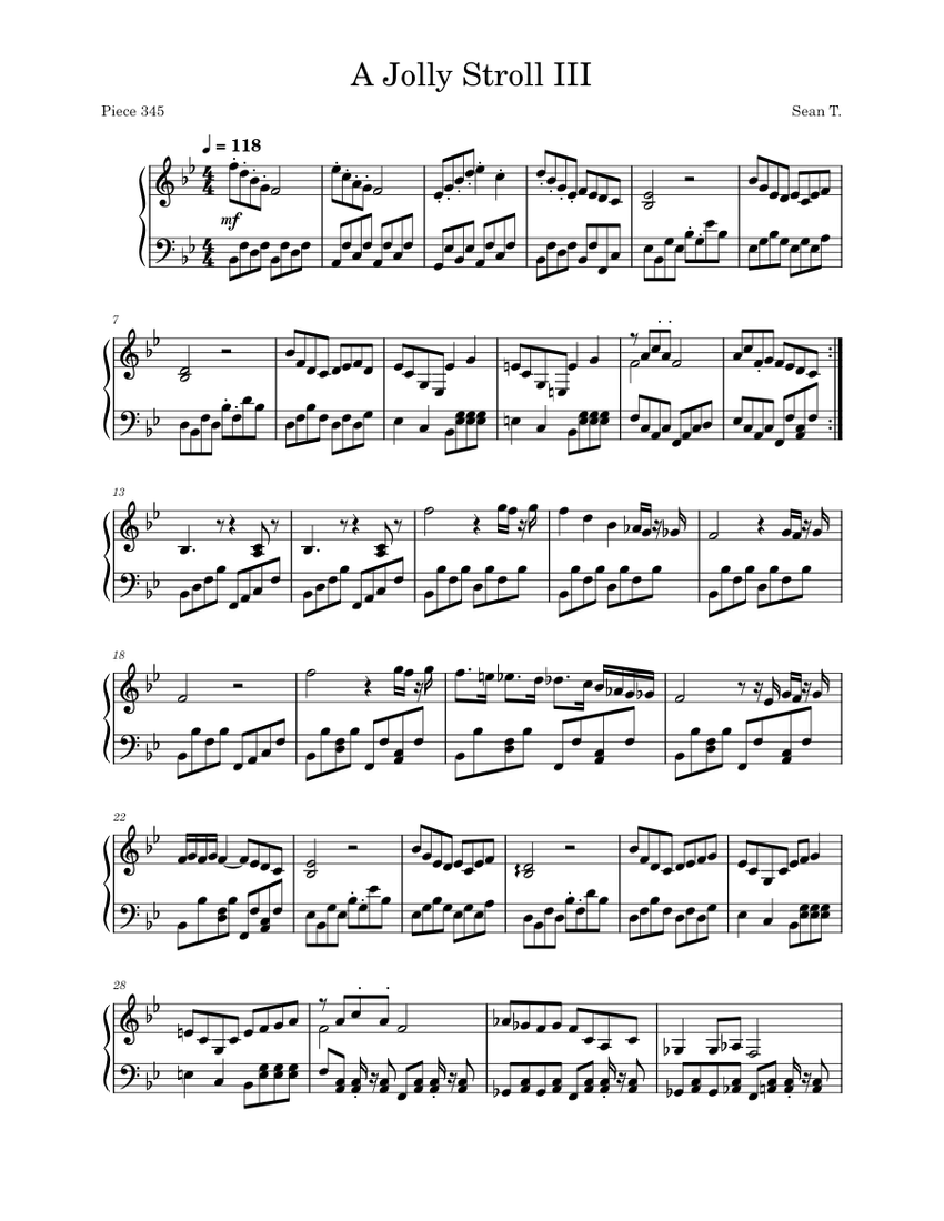 A Jolly Stroll III - piano tutorial