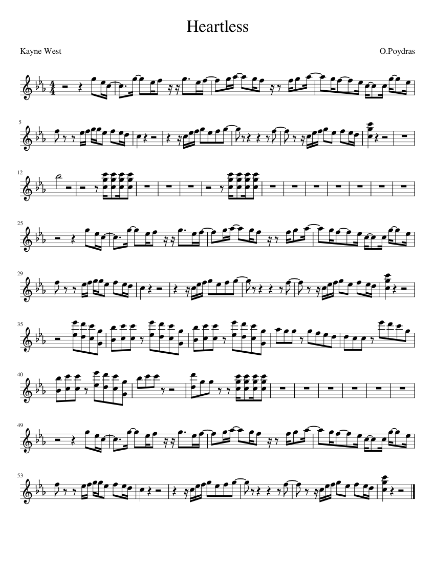 Heartless trumpet Sheet music for Piano (Solo) Easy | Musescore.com