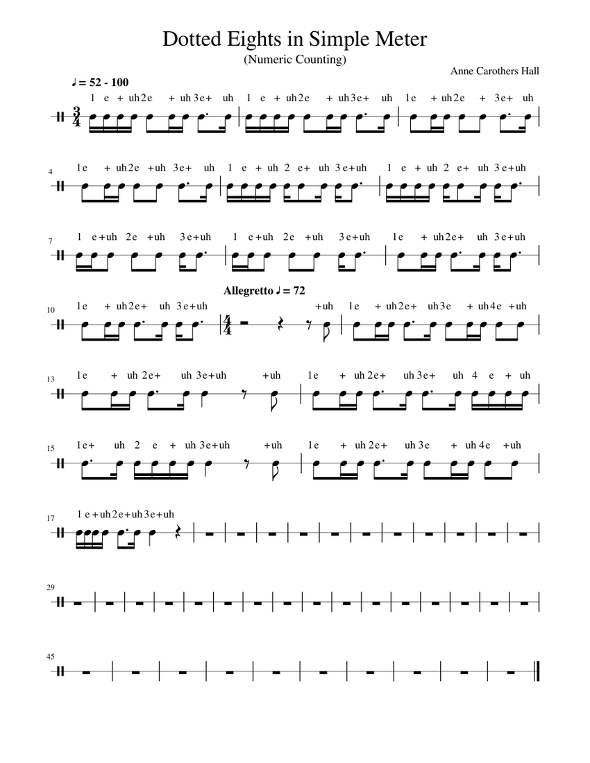 Dotted Eights in Simple Meter Sheet music for Bass drum (Solo ...