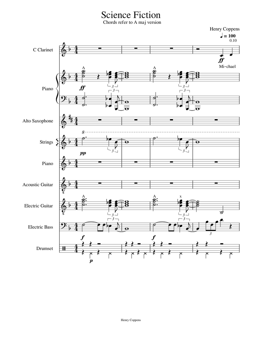 Science Fiction Double Feature Sheet Music for Piano, Saxophone alto ...