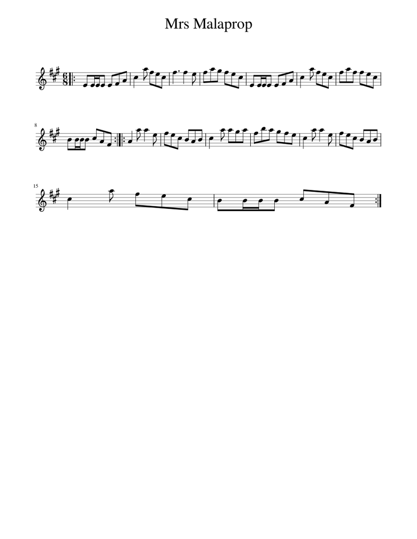Mrs Malaprop Sheet music for Piano (Solo) Easy | Musescore.com
