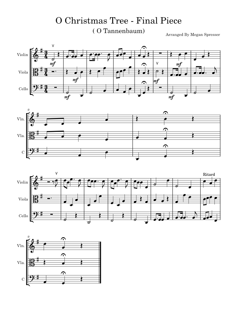 O Christmas Tree – Misc Traditional Sheet Music for Violin, Viola ...