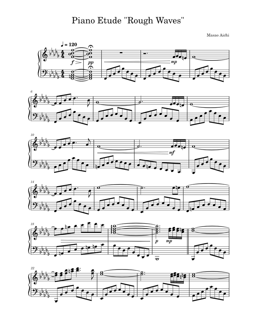 Piano Etude "Rough Waves" Sheet Music for Piano (Solo) | MuseScore.com