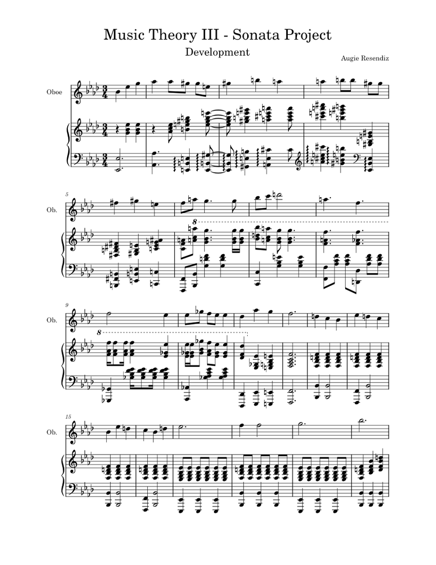 Development Sheet music for Piano, Oboe (Solo) | Musescore.com