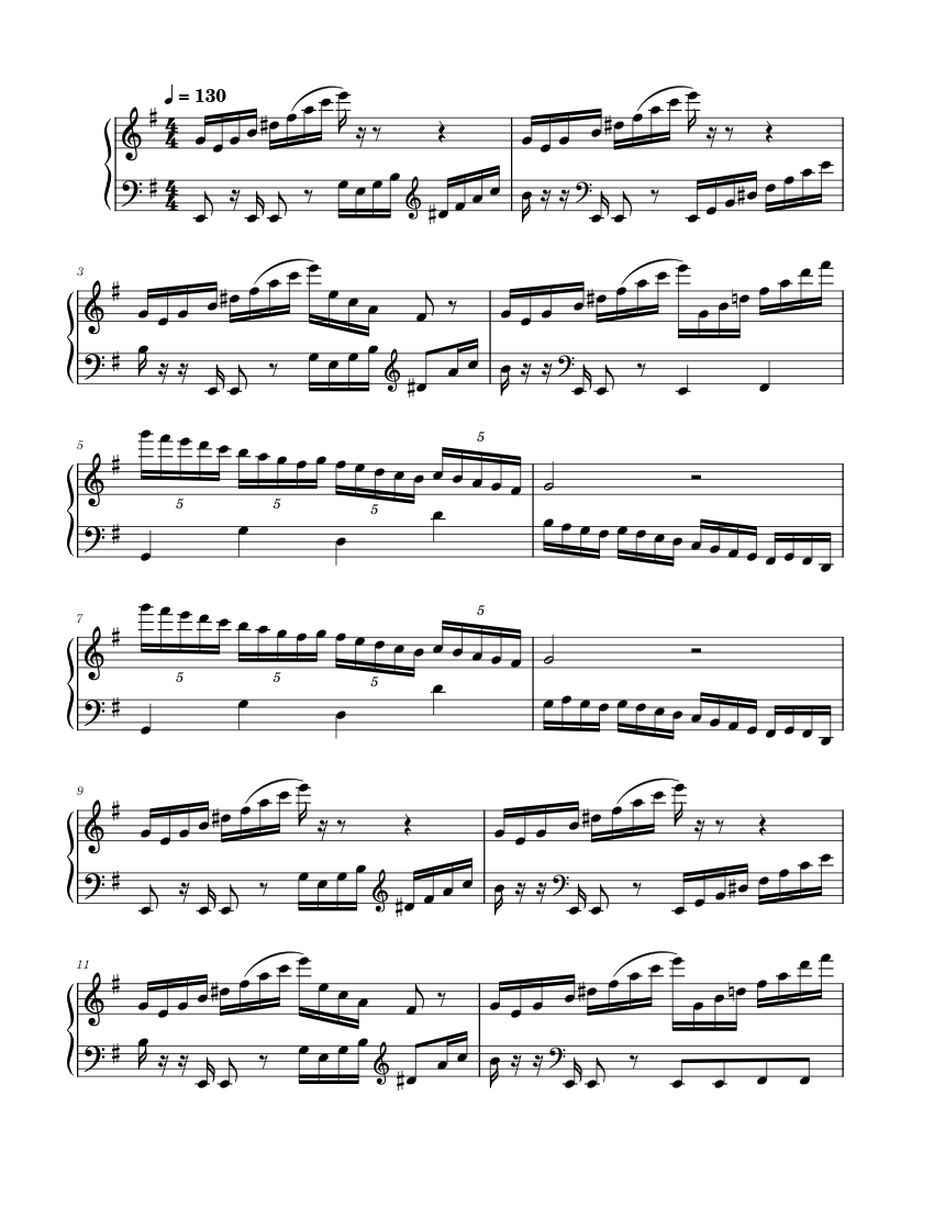 Piano 58 G Major Sheet Music for Piano (Solo) | MuseScore.com