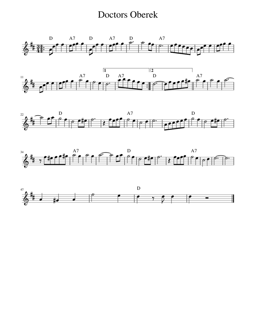 Doctors Oberek Sheet music for Piano (Solo) | Musescore.com