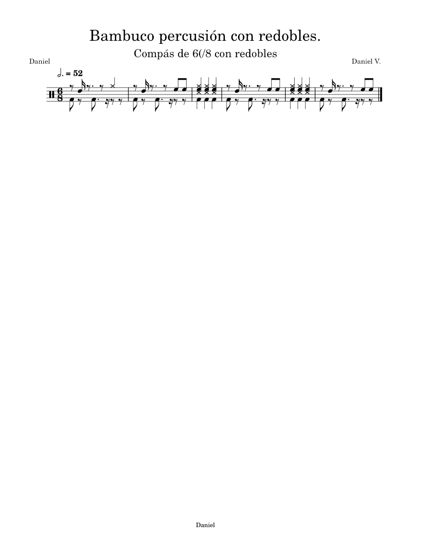 Bambuco percusión con redobles. Sheet Music for Drum group (Percussion ...