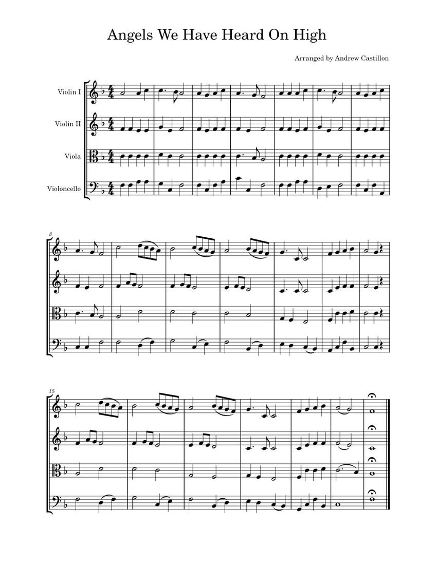 Angels we have heard on high – James Chadwick Sheet Music for Violin ...