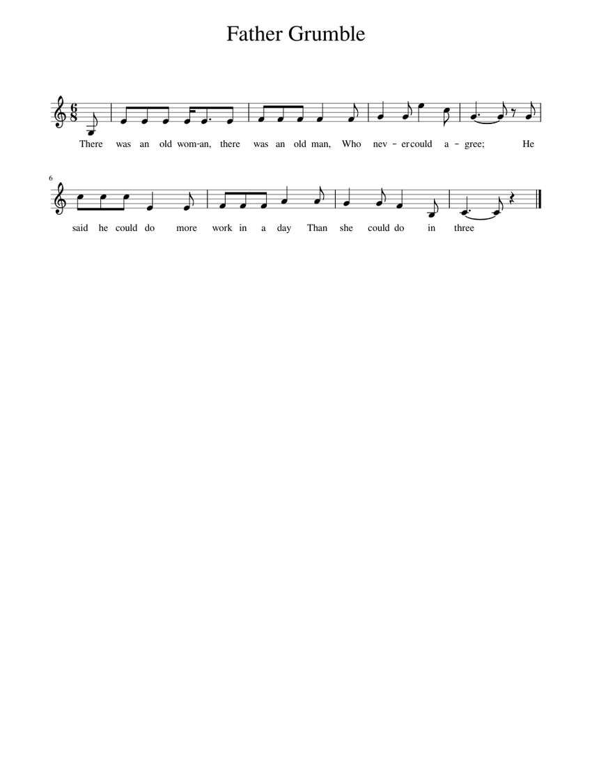 Father Grumble Sheet music for Piano (Solo) Easy | Musescore.com