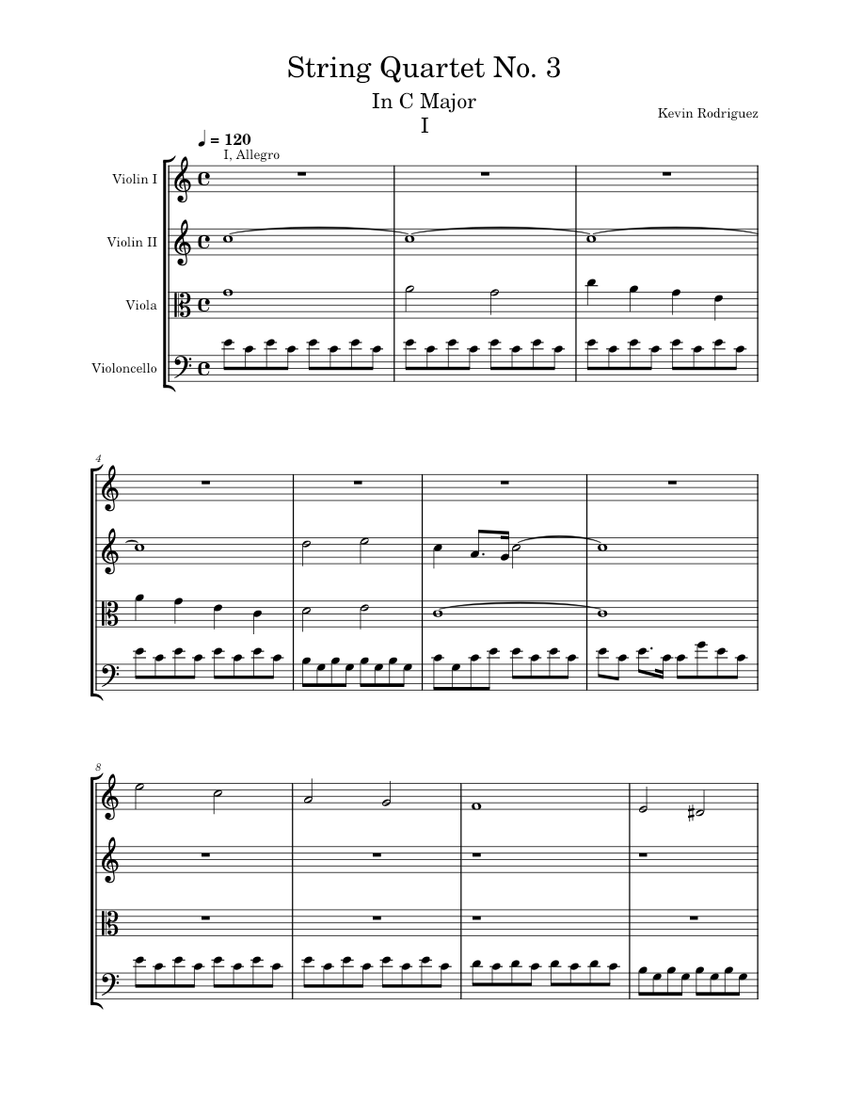 String_Quartet_No._3 Sheet music for Violin, Viola, Cello (String ...