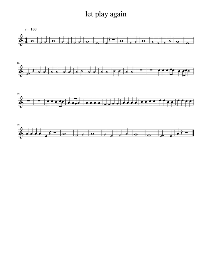 Let play again Sheet music for French horn (Solo) | Musescore.com