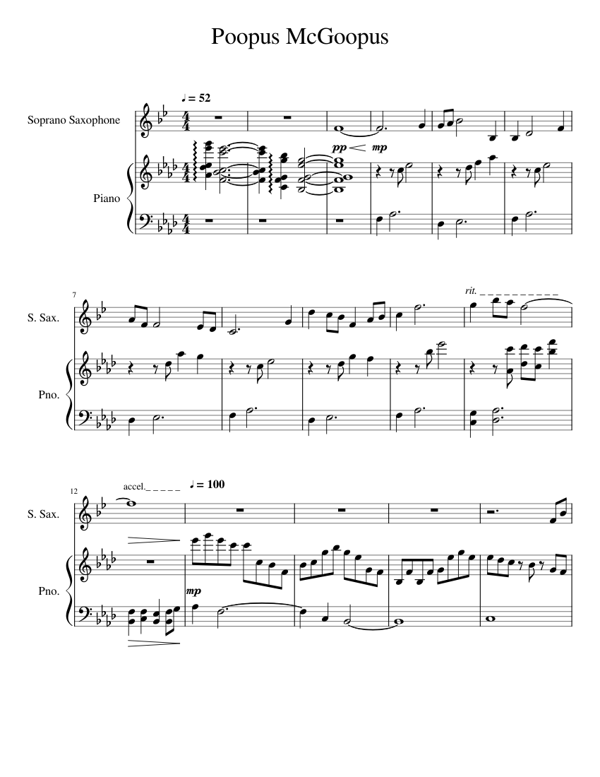 Poopus_McGoopus_MARK_V Sheet music for Piano, Saxophone soprano (Solo ...