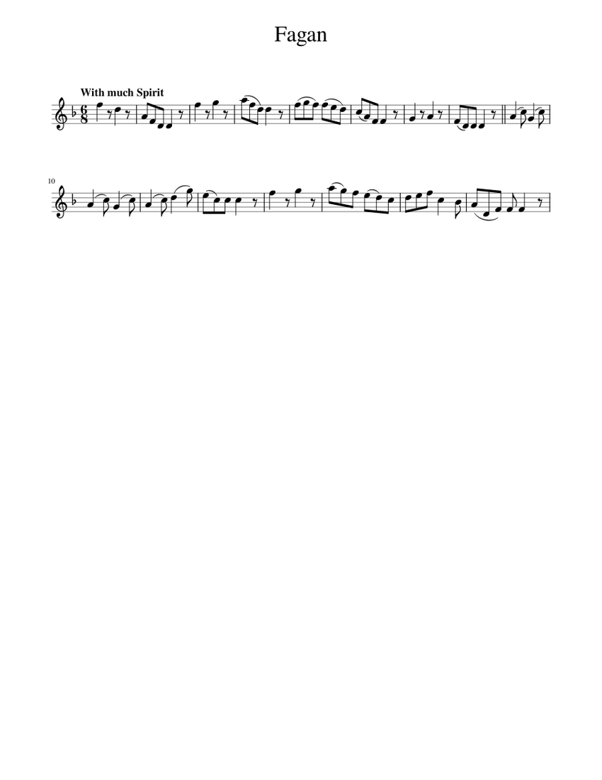 Fagan Sheet music for Piano (Solo) | Musescore.com