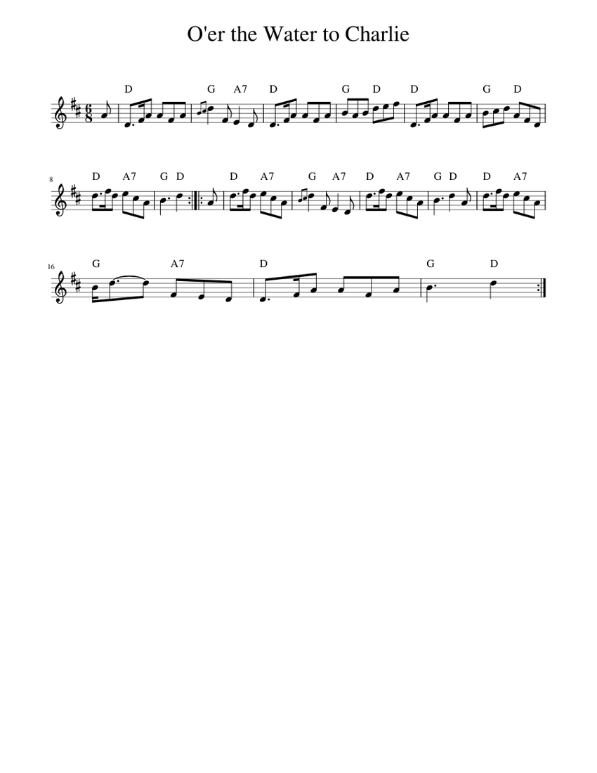 O'er the Water to Charlie Sheet music for Piano (Solo) Easy | Musescore.com
