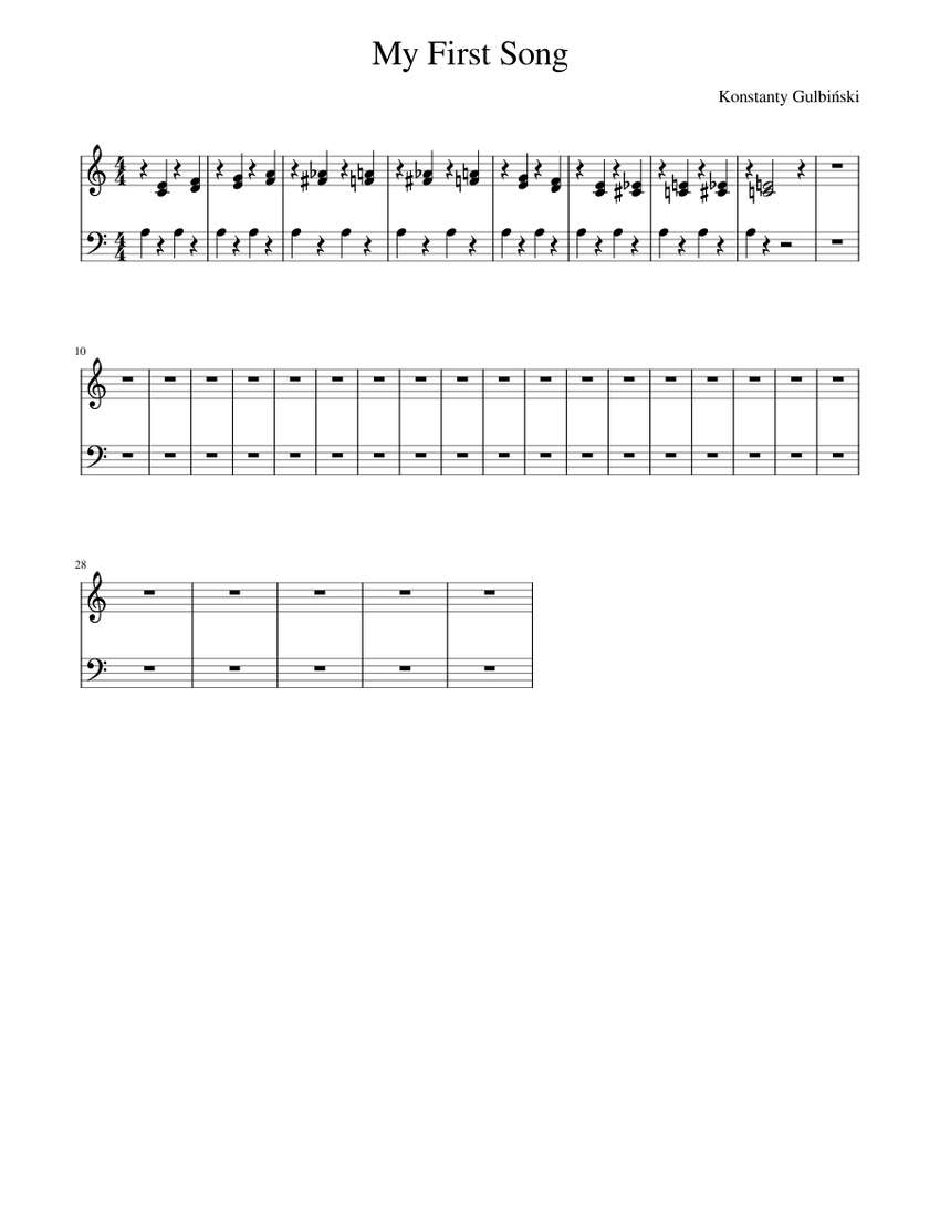 My First Song Sheet music for Piano (Solo) | Musescore.com