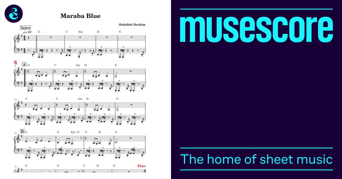 Maraba Blue – Abdullah Ibrahim Sheet Music with Chords for Piano (Solo ...