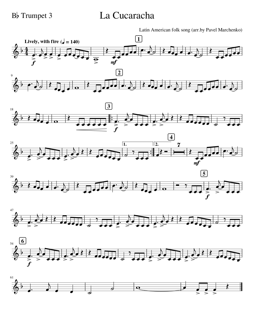 Trumpet 3 Sheet Music for Trumpet in b-flat (Solo) | MuseScore.com