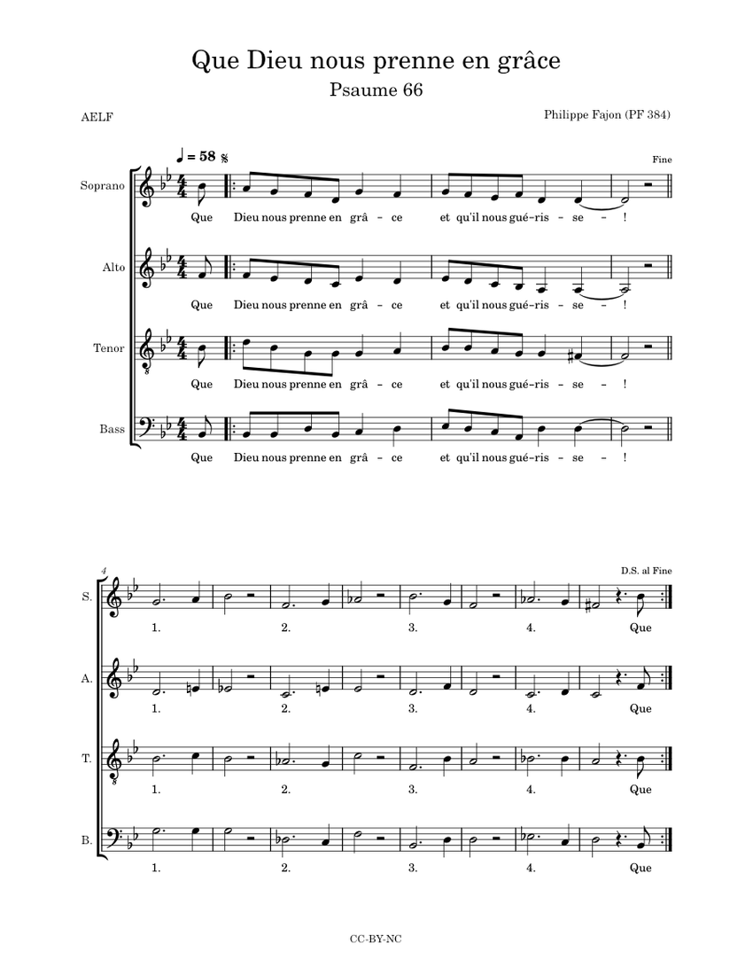 Ps66 Que Dieu nous prenne en grâce PF384 - piano tutorial