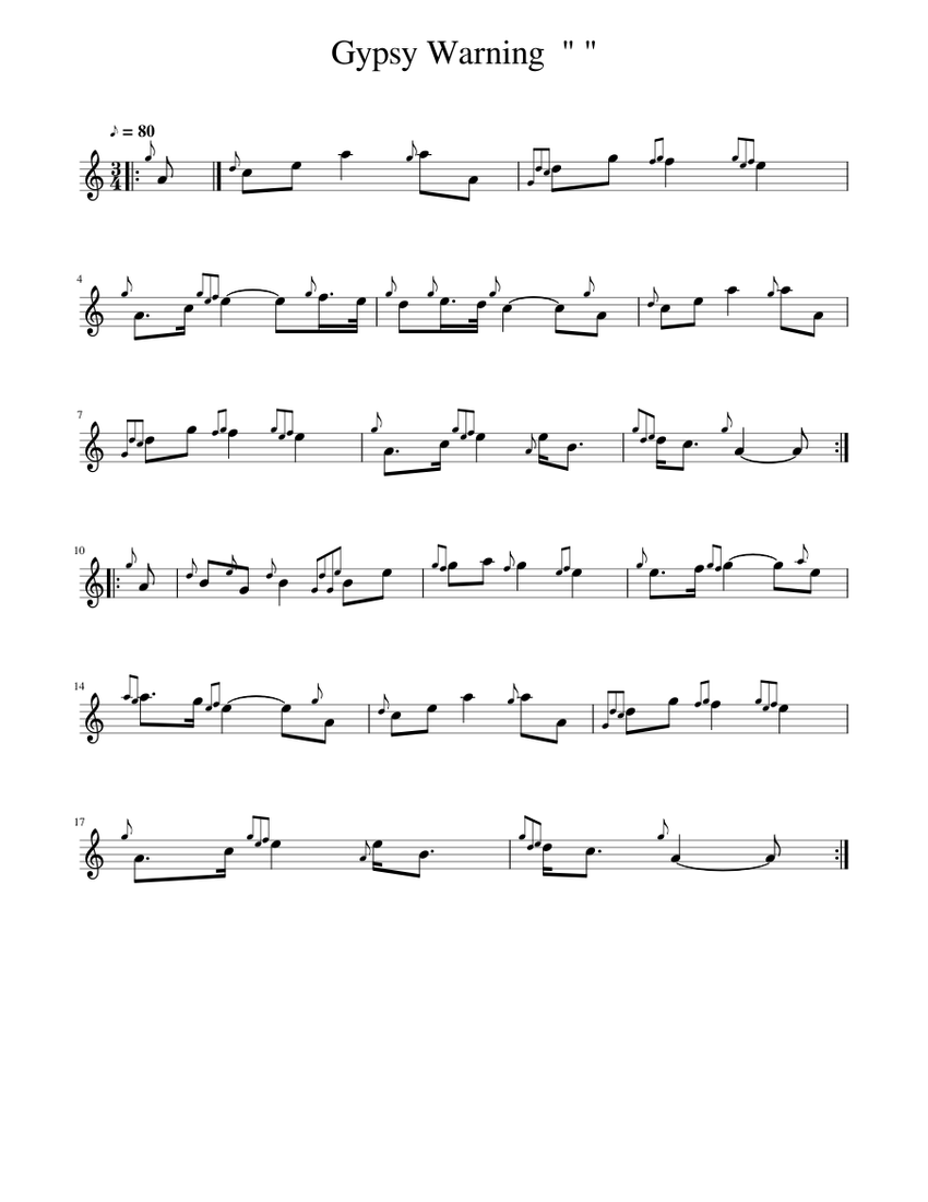 Gypsy Warning " " Sheet music for Piano (Solo) Easy | Musescore.com