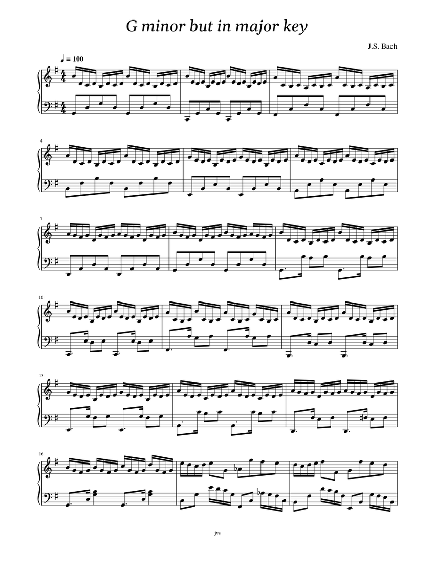 Prelude and Fugue in C minor, BWV 847 – Johann Sebastian Bach G minor ...