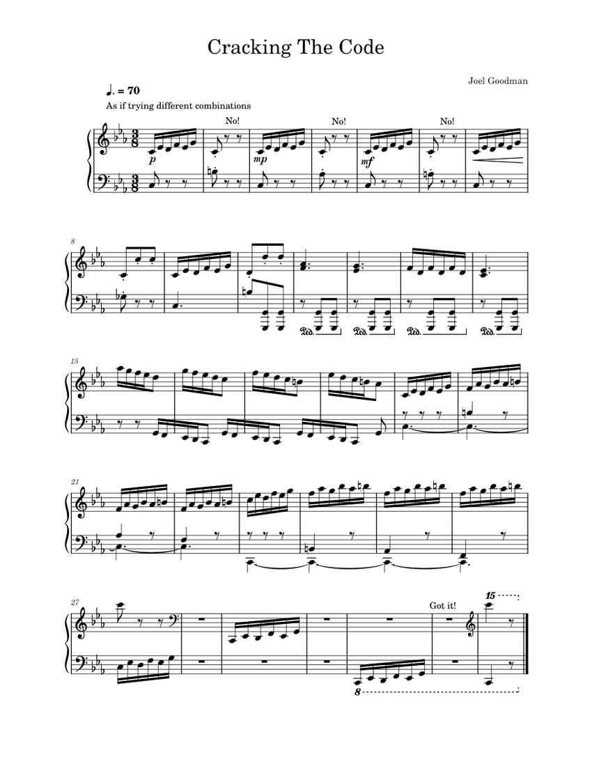 4a Cracking The Code Sheet Music for Piano (Solo) easy | MuseScore.com