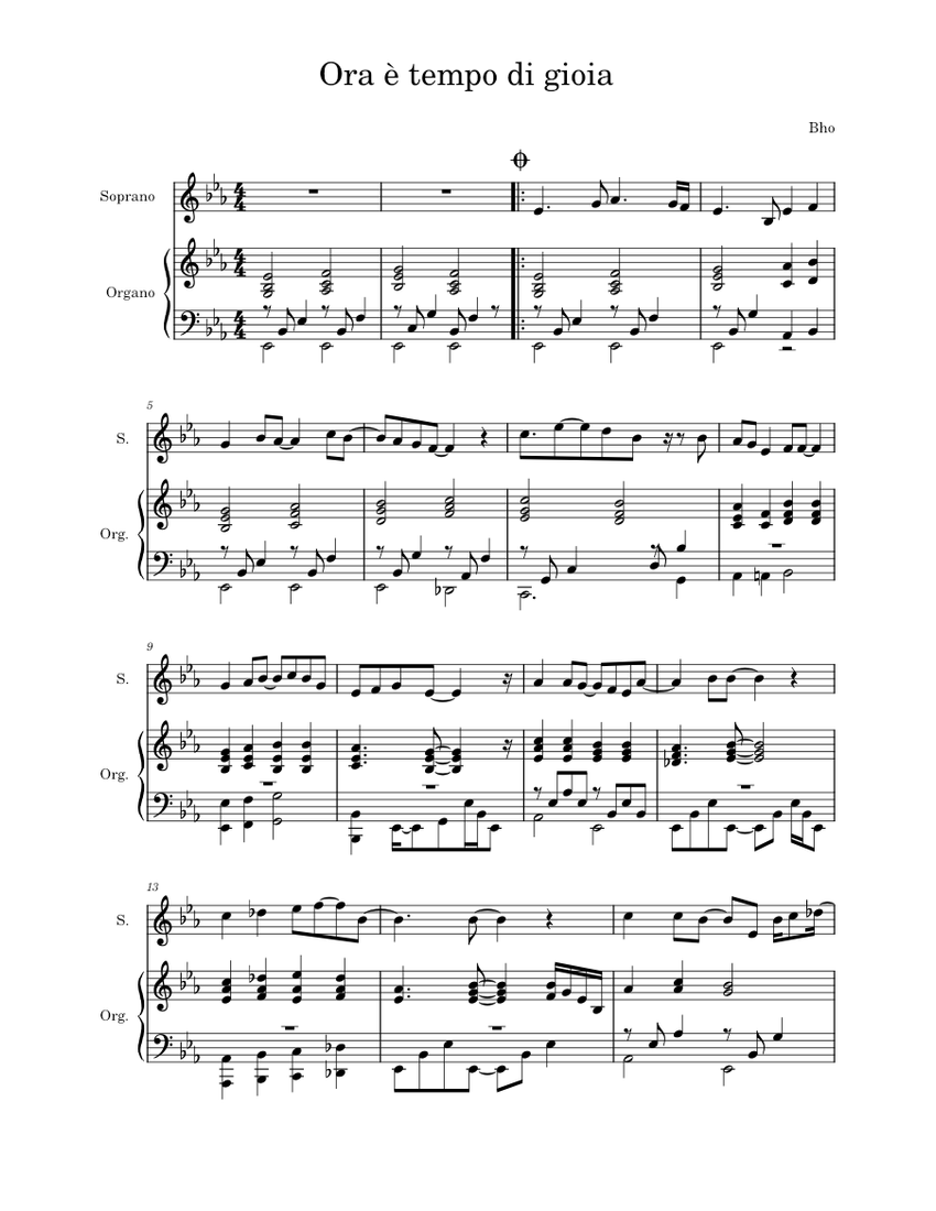 Ora_è_tempo_di_gioia Sheet music for Soprano, Organ (Mixed Duet ...