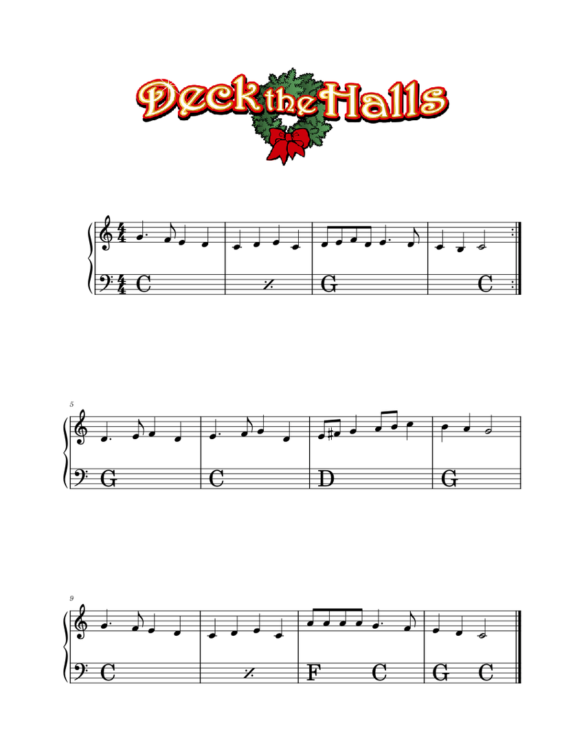 Deck the Halls Sheet music for Piano (Solo) Easy | Musescore.com