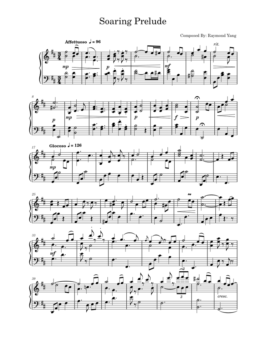 Soaring Through the Clouds Sheet music for Piano (Solo) | Musescore.com
