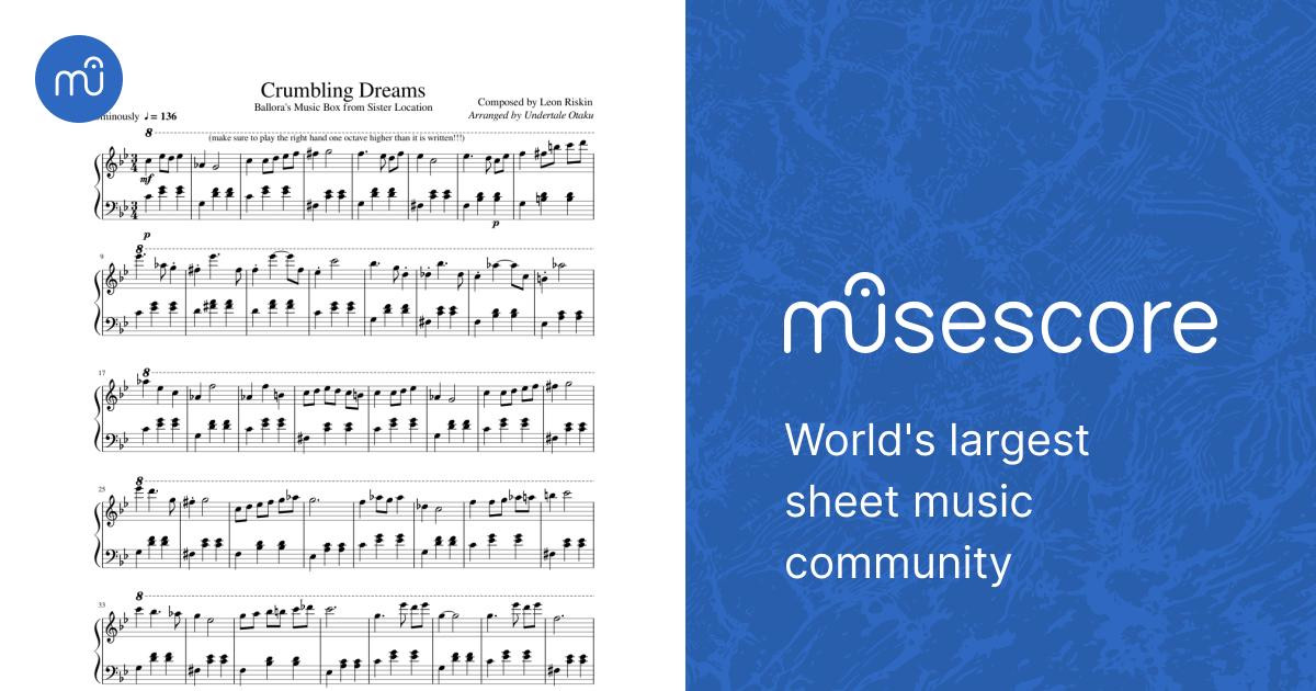 Crumbling Dreams (Ballora's Music Box) Sheet Music for Piano (Solo ...