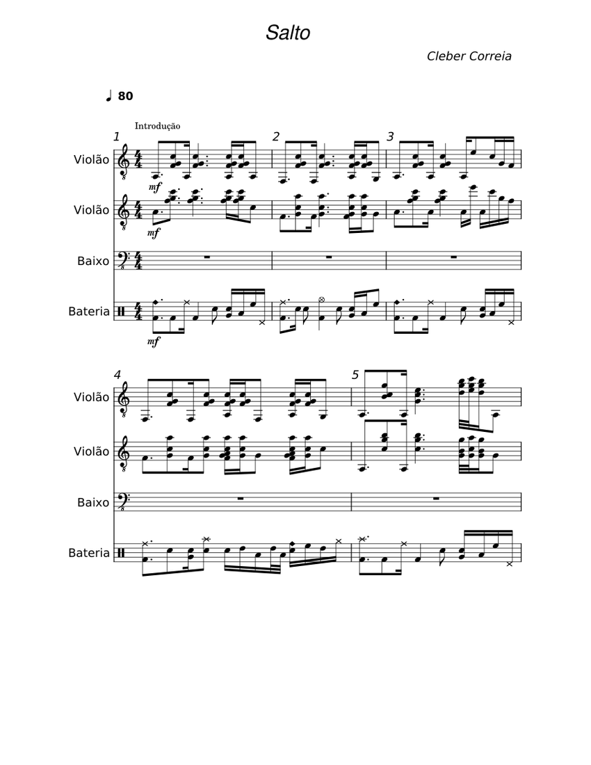 Salto Sheet music for Guitar, Bass guitar, Drum group (Mixed Trio ...