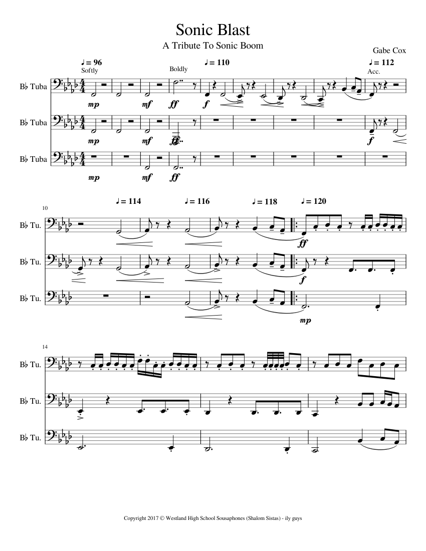 Sonic Blast Sheet music for Tuba (Mixed Trio) | Musescore.com