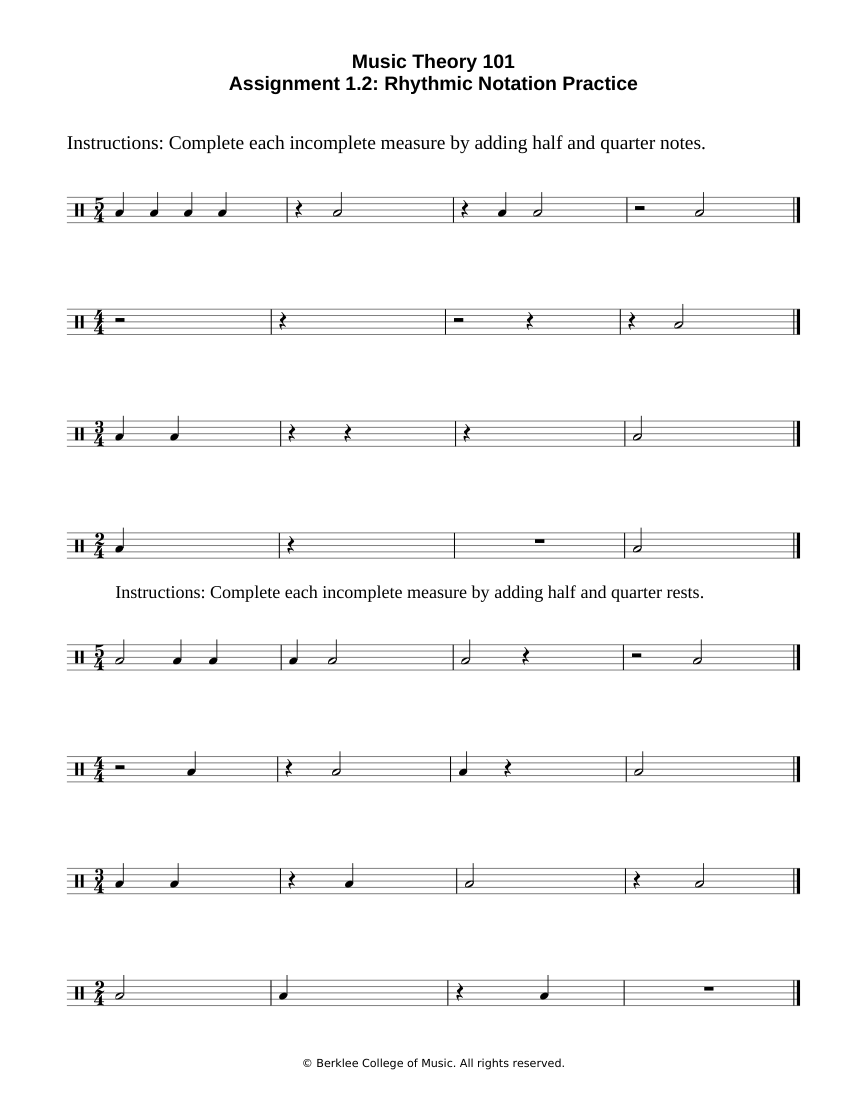 Assignment1 2 3 Sheet music for Drum group (Solo) | Musescore.com