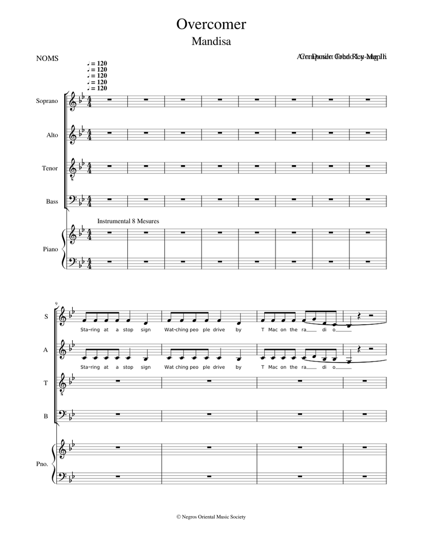 Overcomer SATB Sheet Music for Piano, Soprano, Alto, Tenor & more ...