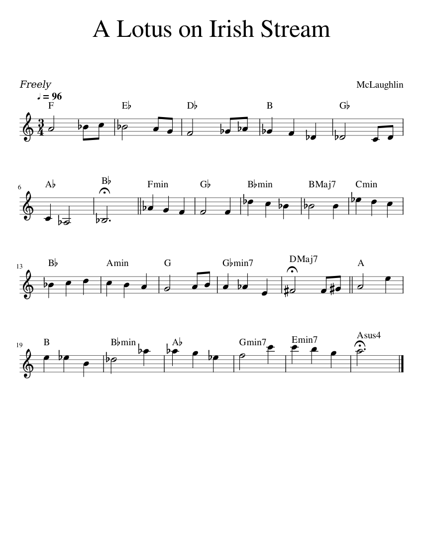 A Lotus on Irish Stream Sheet music for Piano (Solo) | Musescore.com