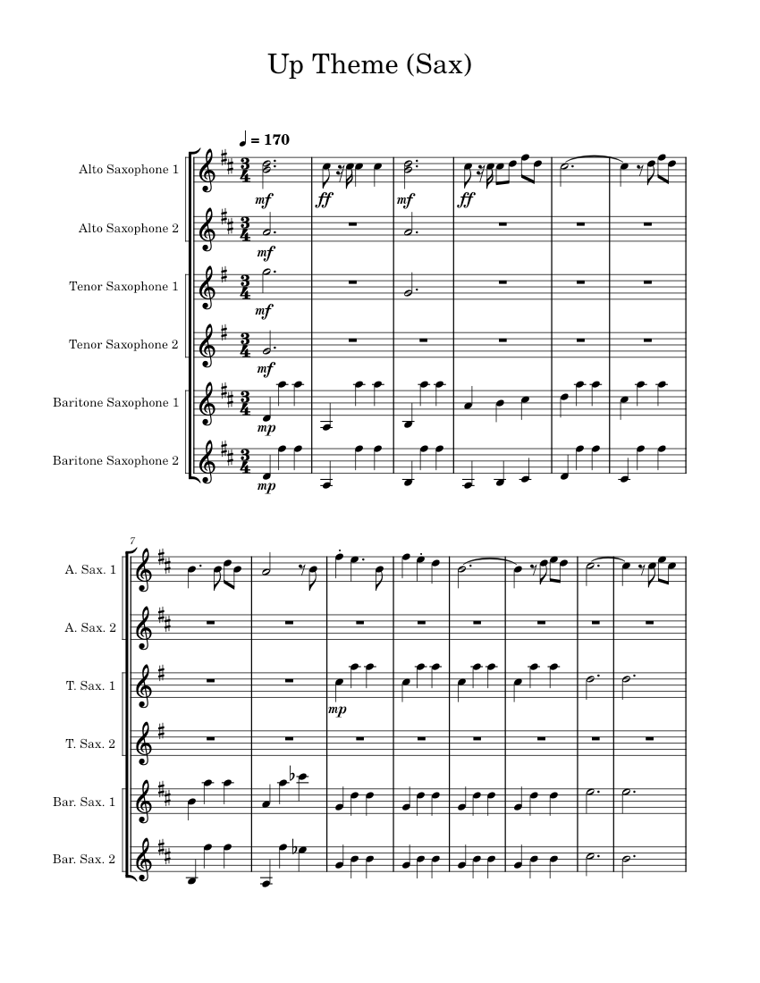 Up Main Theme – Michael Giacchino Up_Theme_(Sax) Sheet music for ...