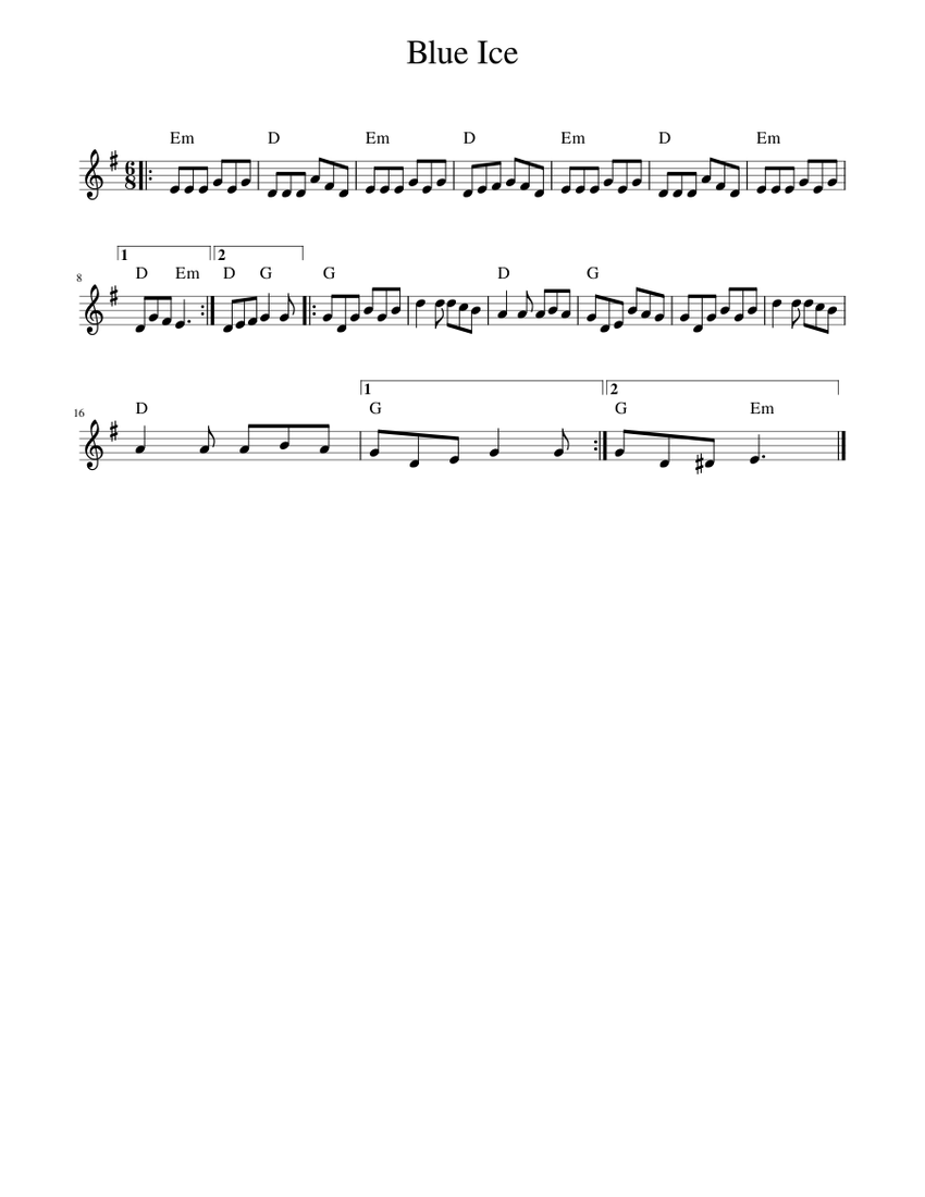 Blue Ice Sheet music for Piano (Solo) Easy | Musescore.com