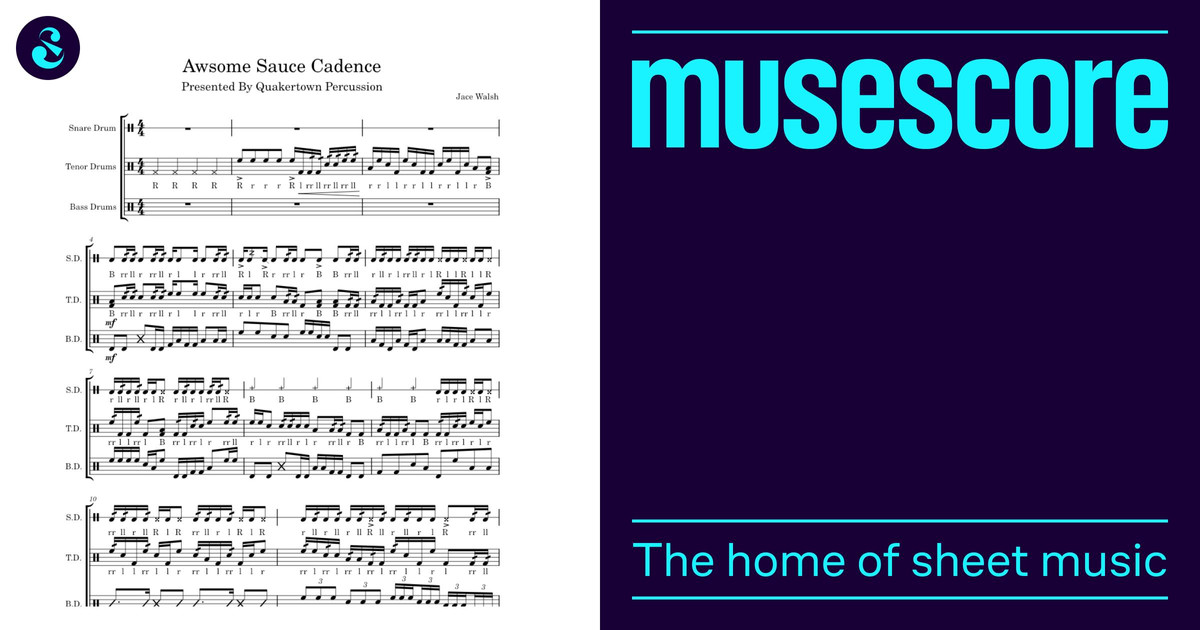 Quakertown Awsome Sauce Cadence – milksoupapple Sheet Music for ...