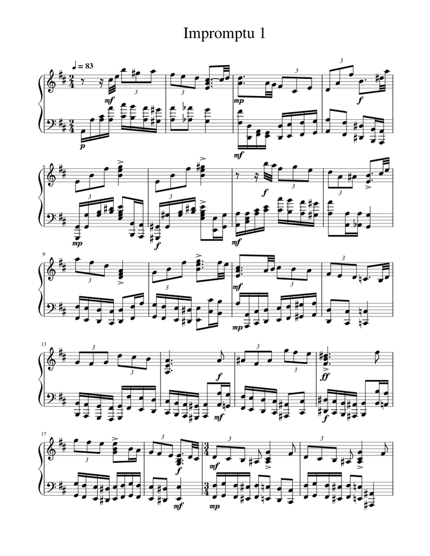 Impromptu Sheet music for Piano (Solo) | Musescore.com
