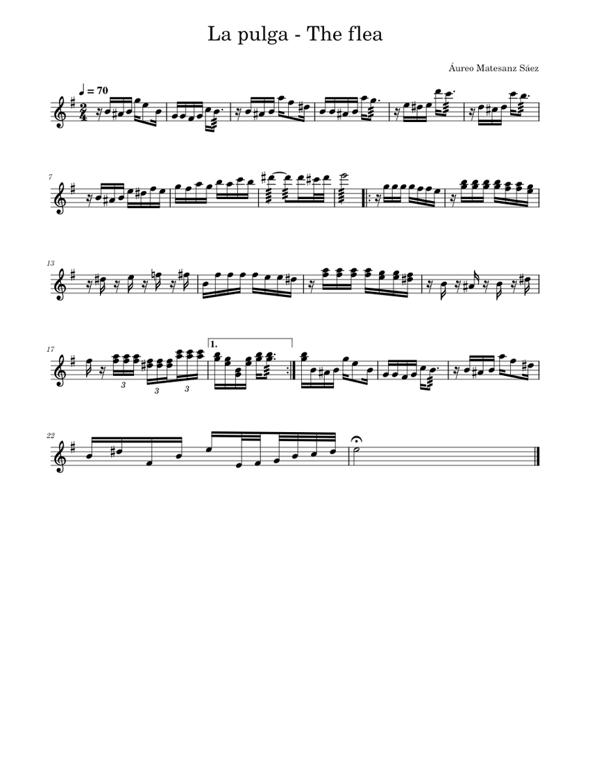 La pulga Sheet music for Marimba (Solo) | Musescore.com
