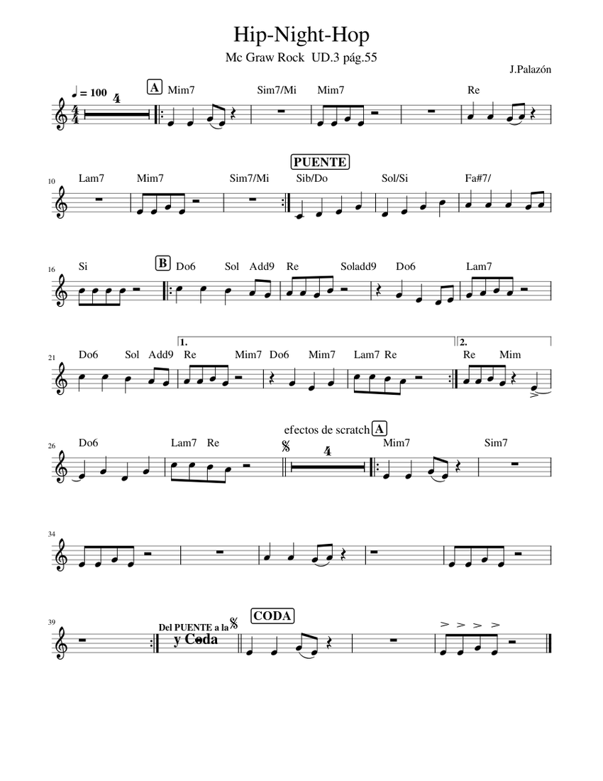 Hip-Night-Hop Sheet music for Piano (Solo) | Musescore.com