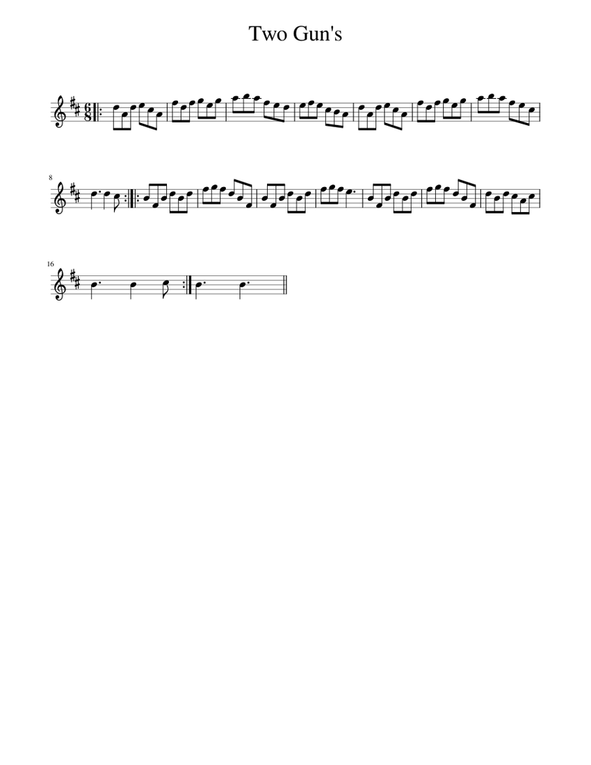 Two Gun's Sheet music for Piano (Solo) | Musescore.com
