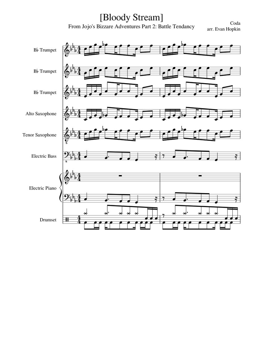 Bloody Stream Sheet Music for Piano, Saxophone alto, Saxophone tenor ...