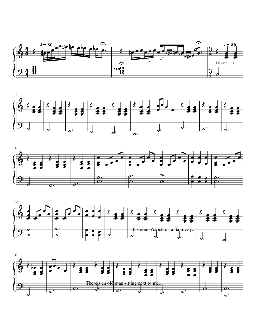 Piano Man - piano tutorial