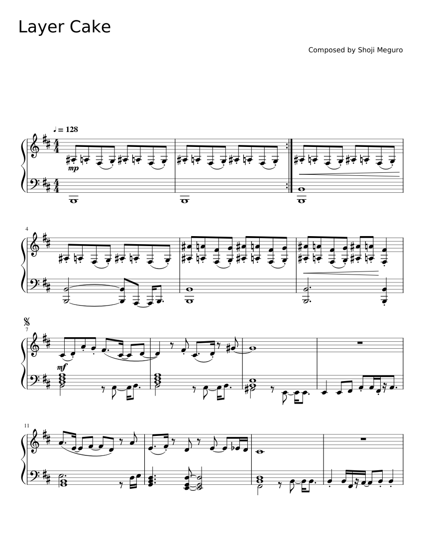 Layer Cake - Persona 5 (Royal) Sheet Music for Piano (Solo) | MuseScore.com