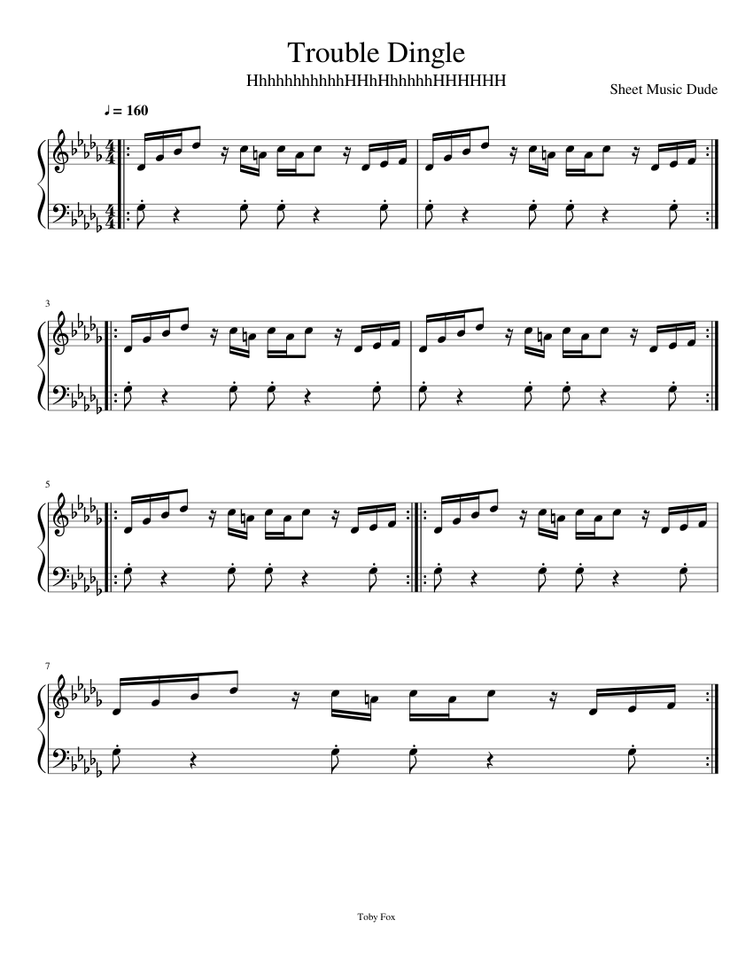 Trouble Dingle Sheet music for Piano (Solo) | Musescore.com