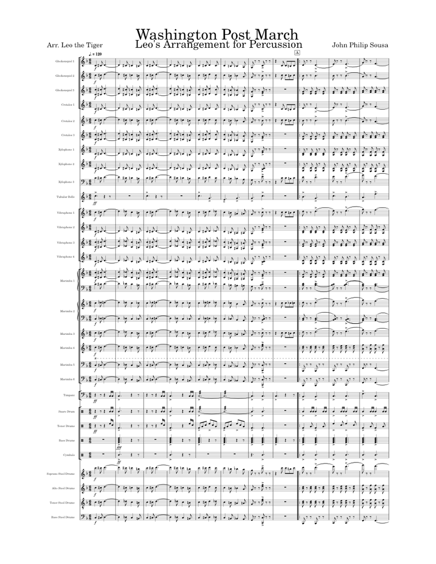 The Washington Post March (Arranged for Percussion) - John Philip Sousa ...