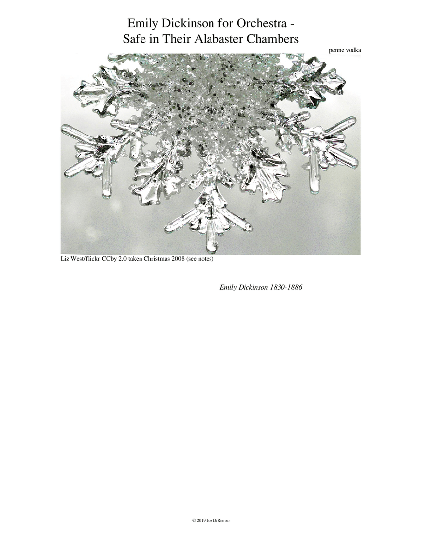 Emily Dickinson for Orchestra - Safe in Their Alabaster Chambers Sheet ...