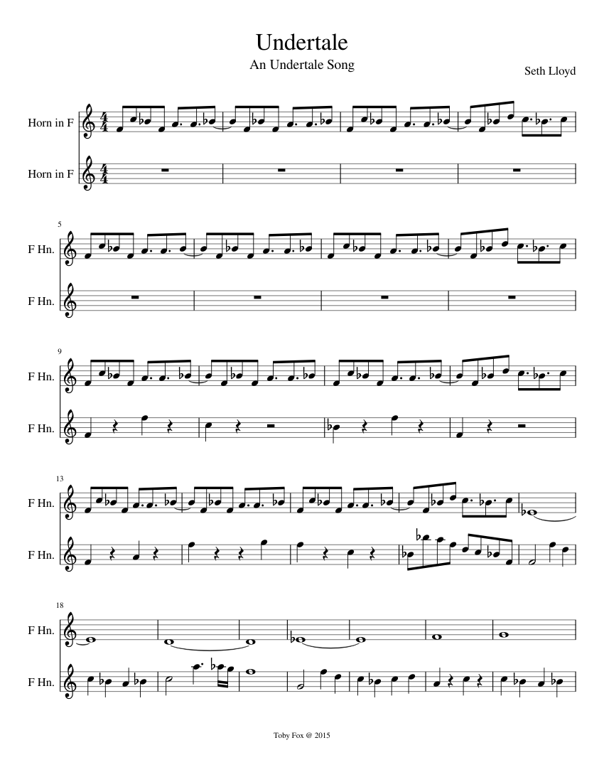 Undertale Theme Sheet music for French horn (Brass Duet) | Musescore.com