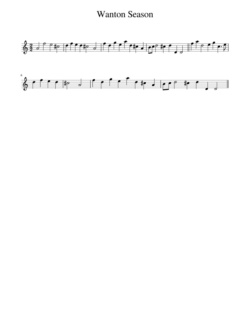 Wanton Season Sheet music for Piano (Solo) Easy | Musescore.com